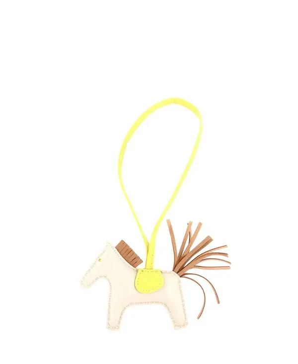 Hermès Pm Grigri Rodeo Bag Charm - Neutral/ Natural/ Yellow