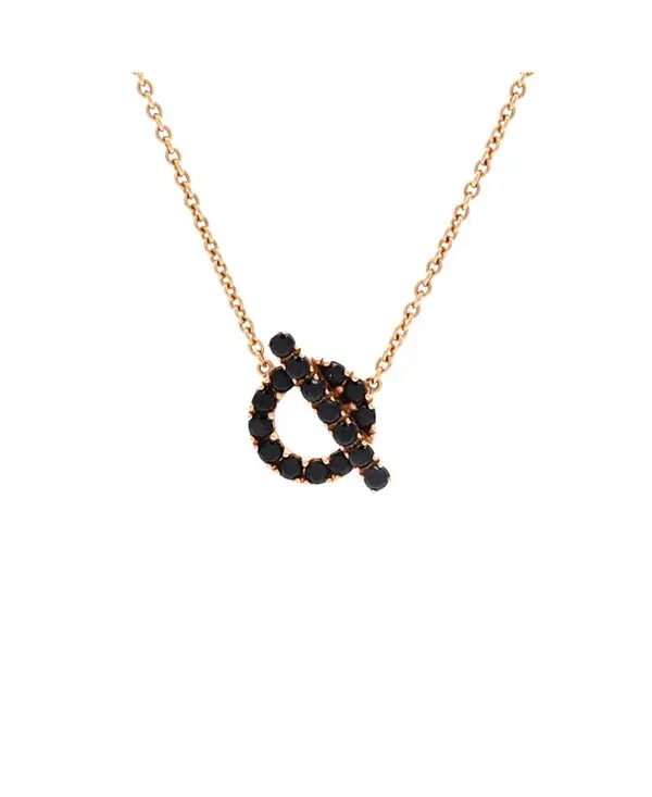 Hermès Finesse Pendant Necklace 18k Rose Gold And Black Spinels - Pink