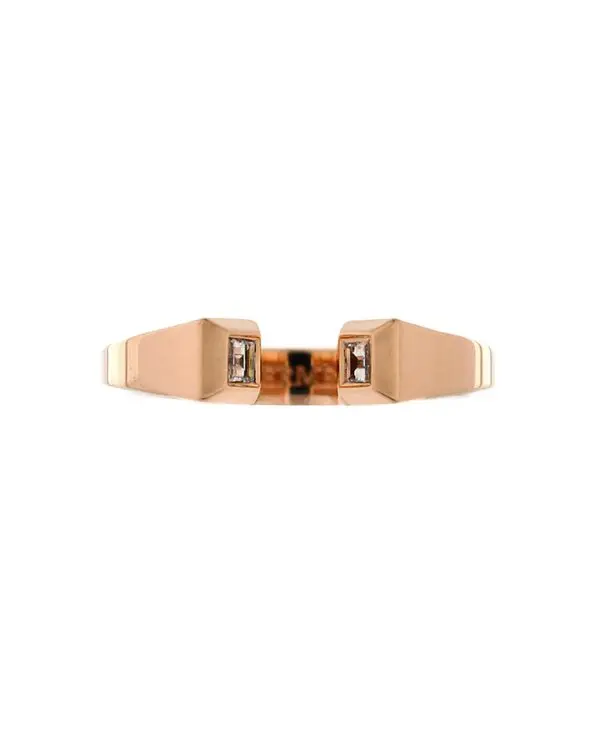 Hermès Small Clou De Forge Ring 18k Rose Gold With Diamonds - Pink