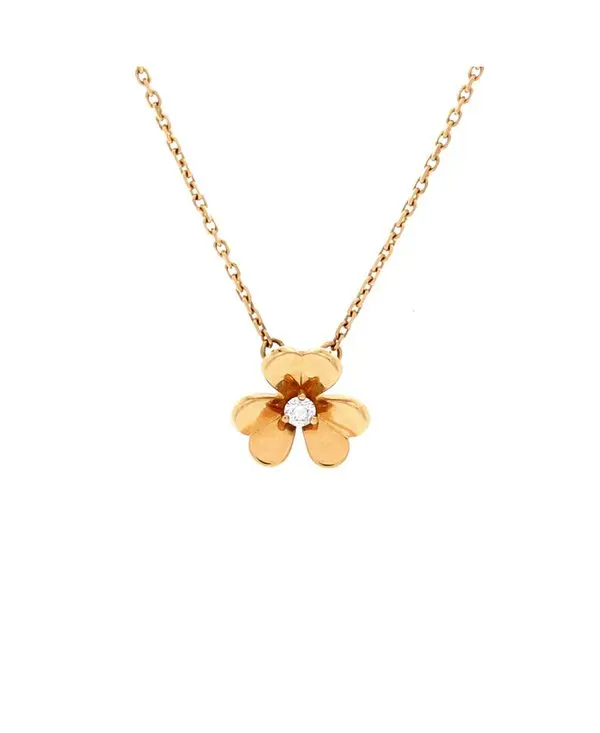 VAN CLEEF & ARPELS Mini Frivole Pendant Necklace 18k And Diamond, 15.75 - Gold