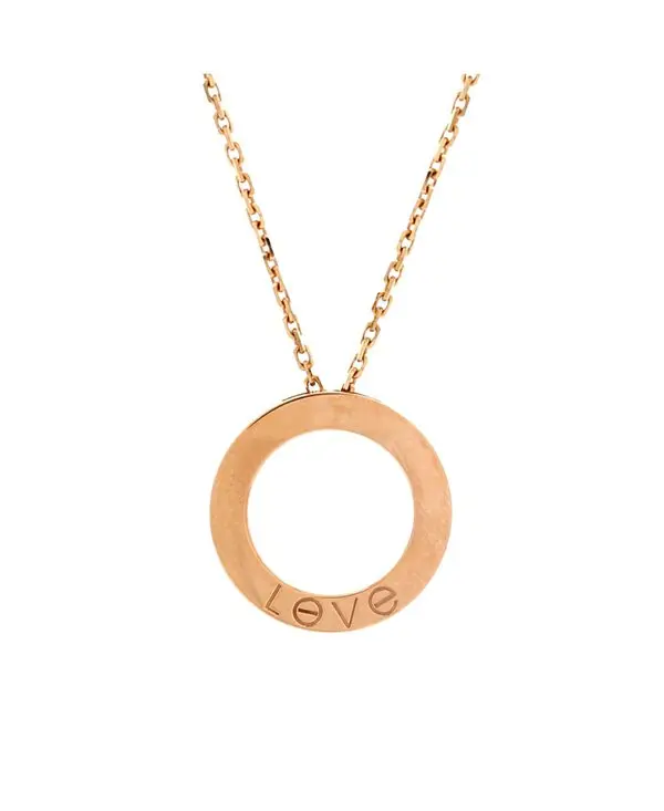 CARTIER Love Pendant Necklace 18k Rose Gold, 16.5 - Pink