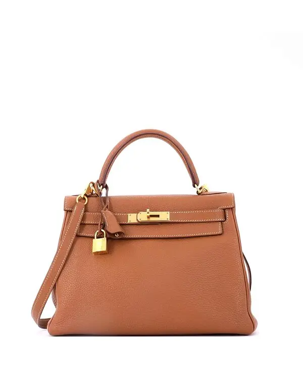 Hermès Kelly 28 Handbag Brown Togo With Hardware - Gold