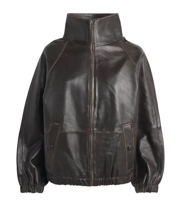 Sandro Oversized Leather Jacket