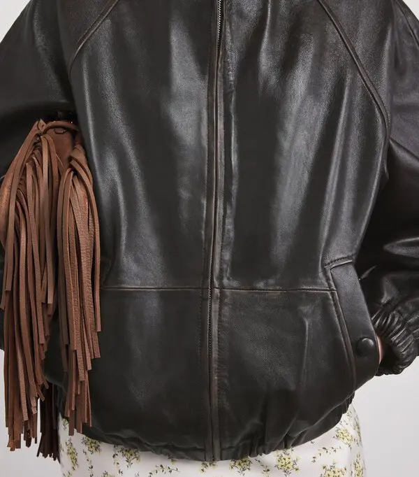 Sandro Oversized Leather Jacket