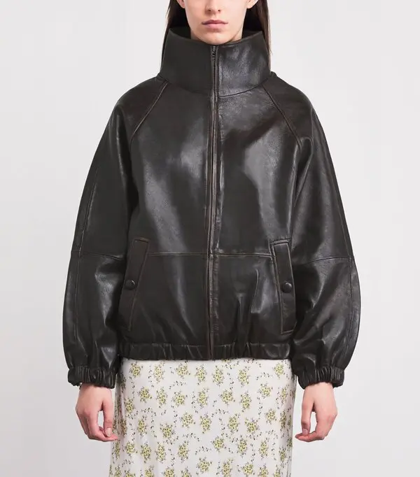 Sandro Oversized Leather Jacket