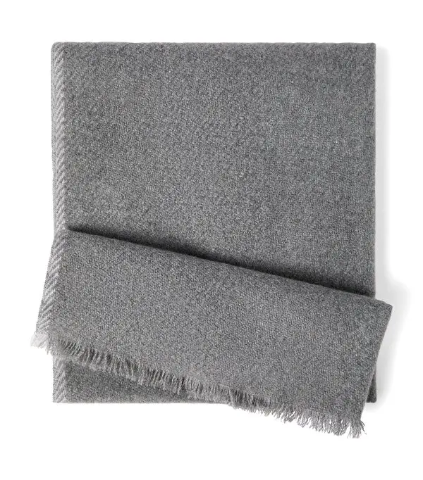 Brunello Cucinelli Cashmere Fringe-trim Scarf - Grey