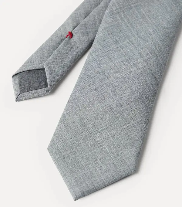Brunello Cucinelli Virgin Wool Neck Tie - Grey