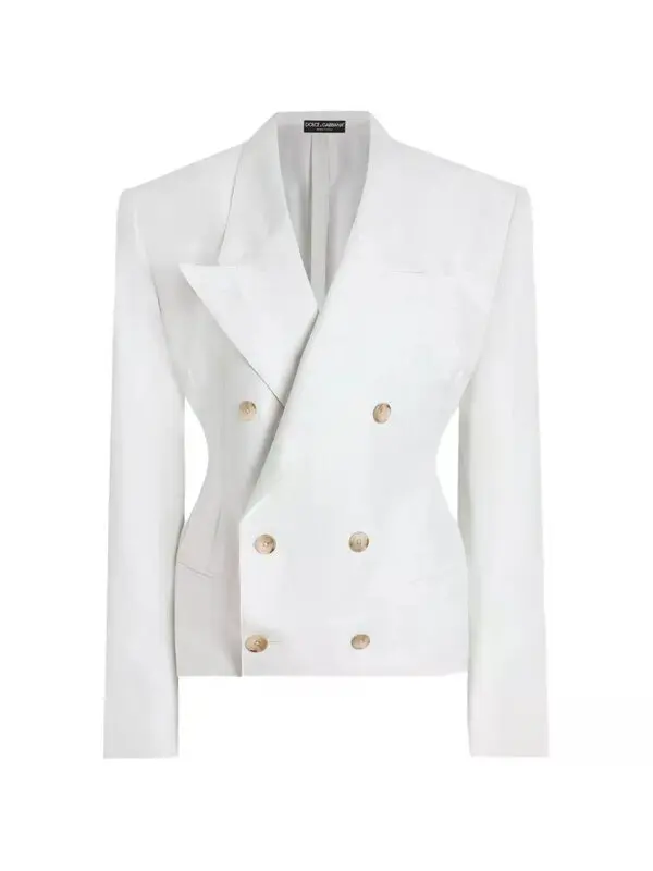Dolce & Gabbana Double-breasted Shantung Cotton Silk Jacket