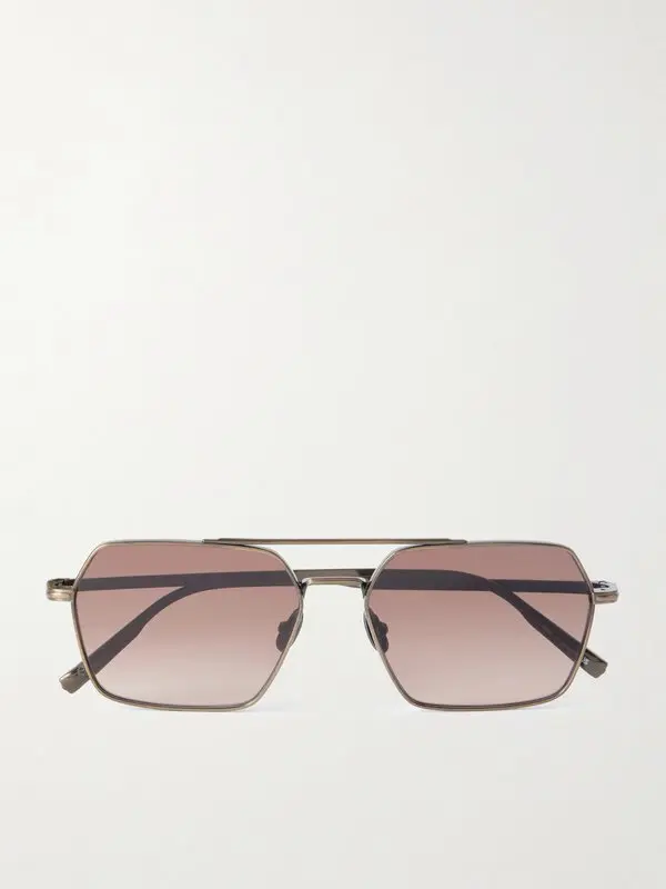 Garrett Leight Alta Hexagon-frame Sunglasses - Gold