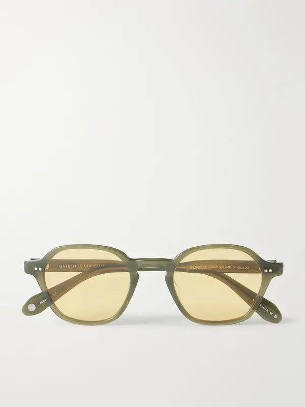 Garrett Leight Temescal Hexagon-frame Sunglasses - Green