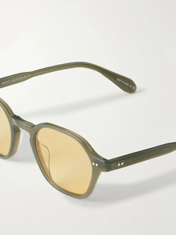 Garrett Leight Temescal Hexagon-frame Sunglasses - Green