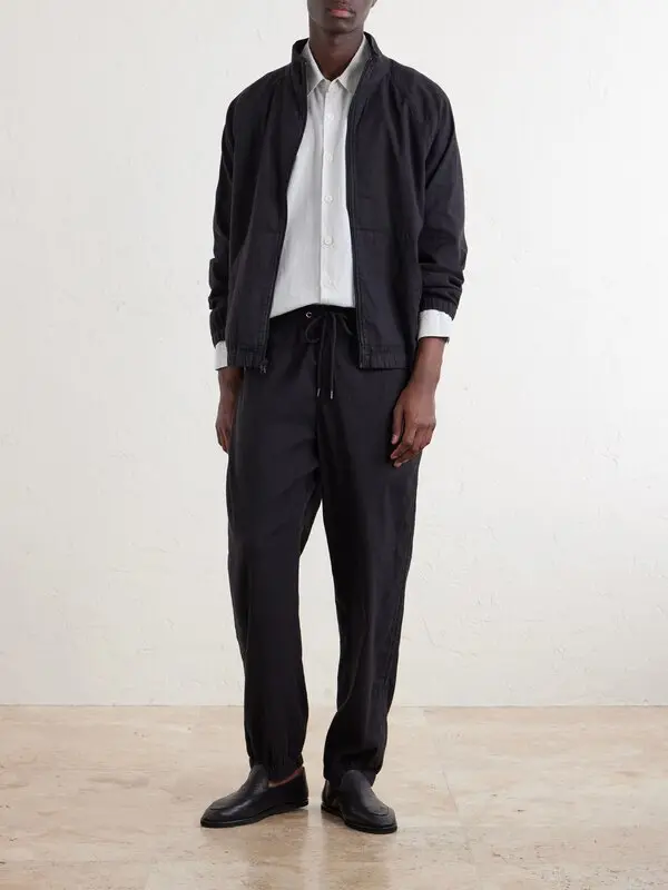 JAMES PERSE Linen-blend Blouson Jacket - Black