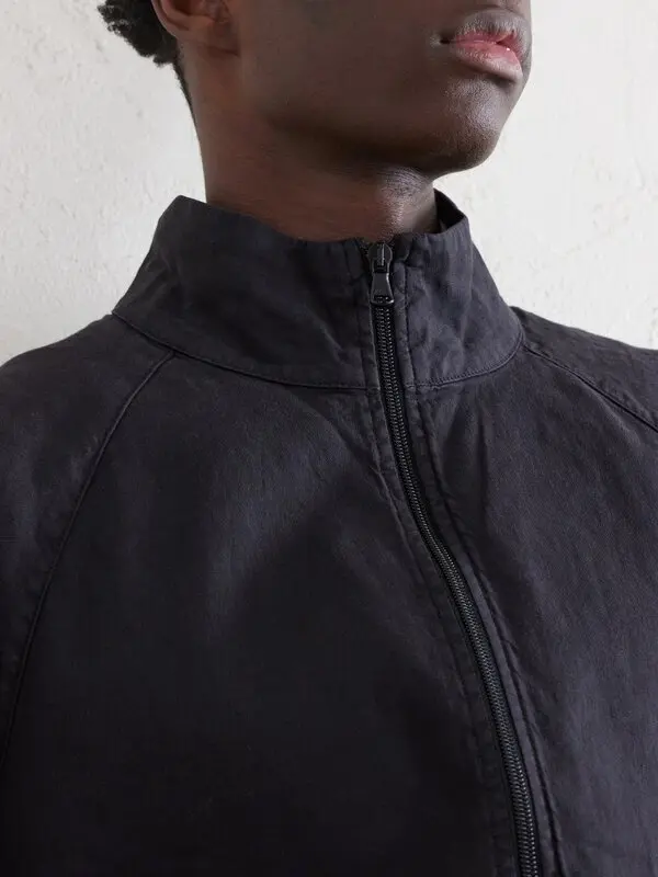 JAMES PERSE Linen-blend Blouson Jacket - Black