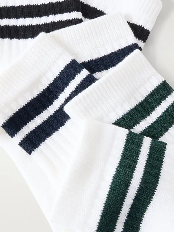 Mr P. Three-pack Cotton-blend Socks