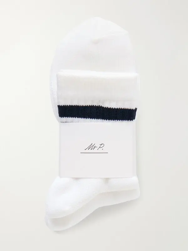 Mr P. Three-pack Cotton-blend Socks