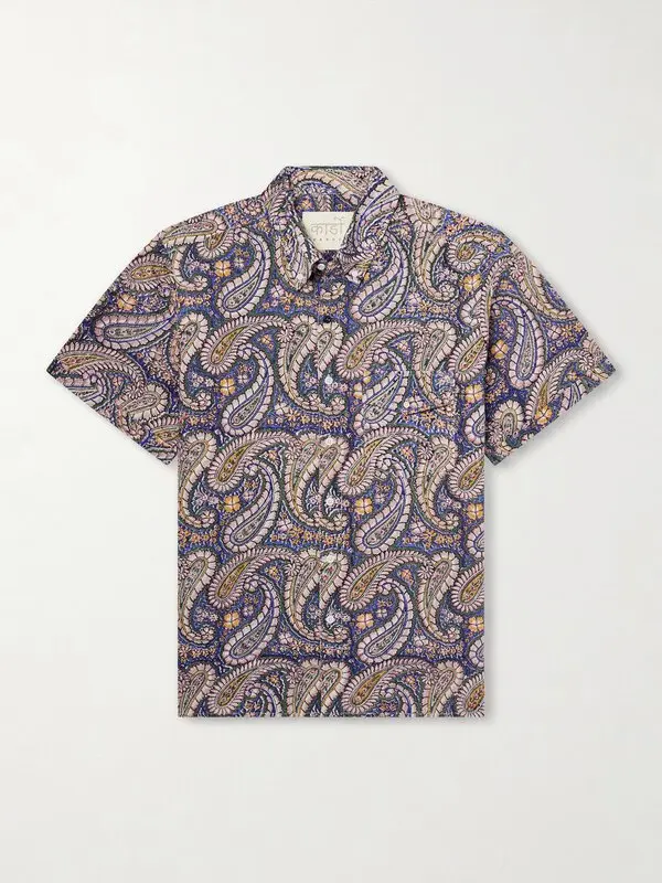 KARDO Ron Button-down Collar Paisley-print Cotton Shirt