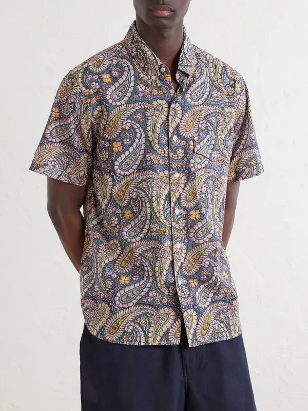 KARDO Ron Button-down Collar Paisley-print Cotton Shirt