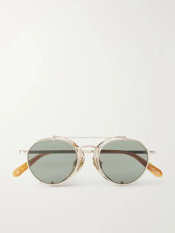 Garrett Leight Ocampo Round-frame Sunglasses - Gold