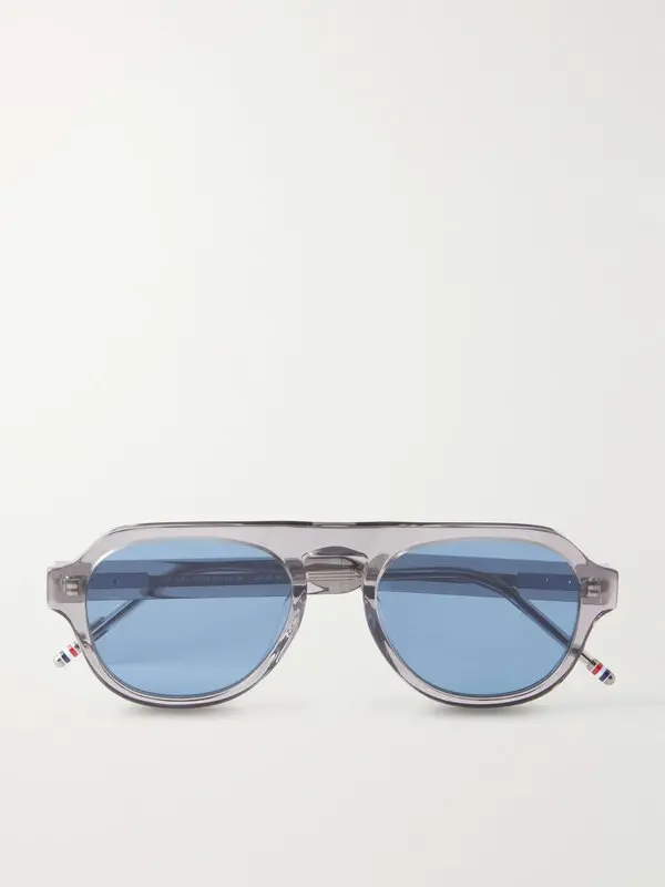 Thom Browne Round-frame Acetate Sunglasses - Silver