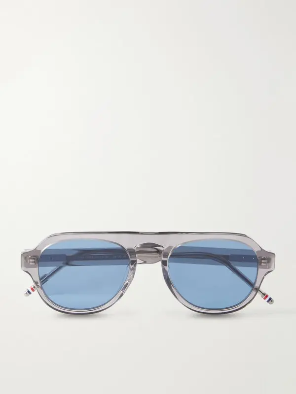 Thom Browne Round-frame Acetate Sunglasses - Silver