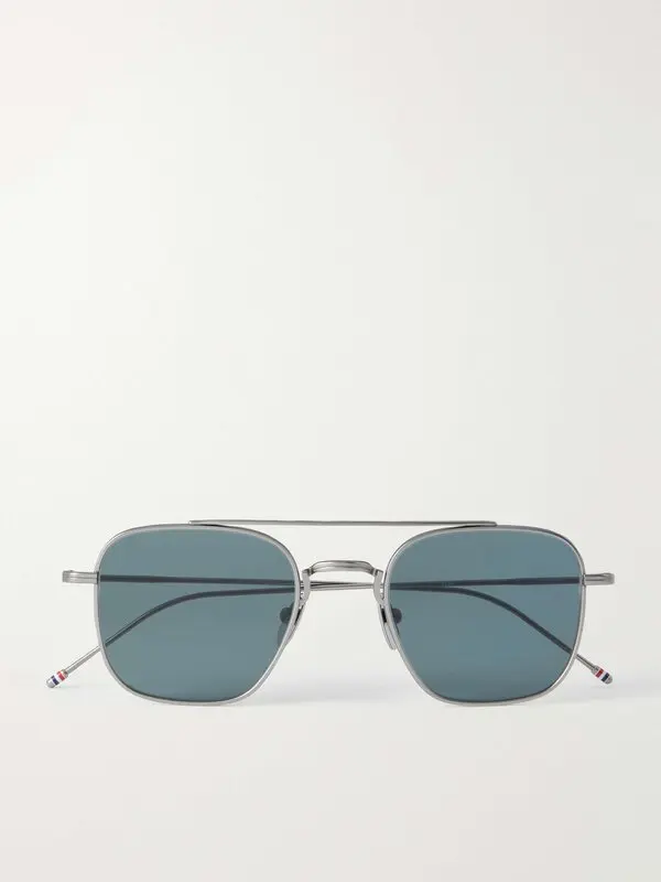 Thom Browne Aviator-style -toned Sunglasses - Silver