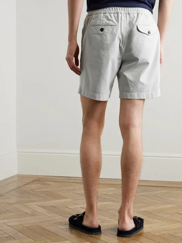Mr P. Straight-leg Twill Shorts - Green