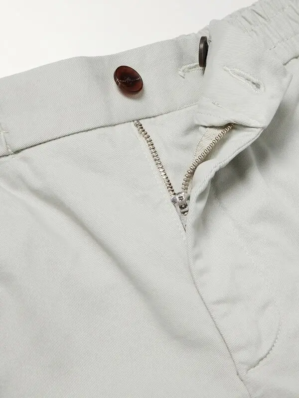 Mr P. Straight-leg Twill Shorts - Green