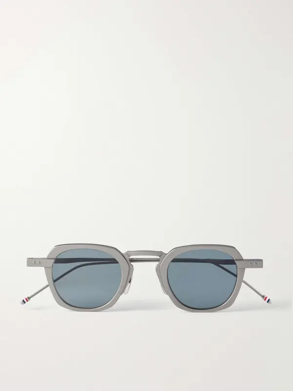 Thom Browne Square-frame -tone Titanium Sunglasses - Silver