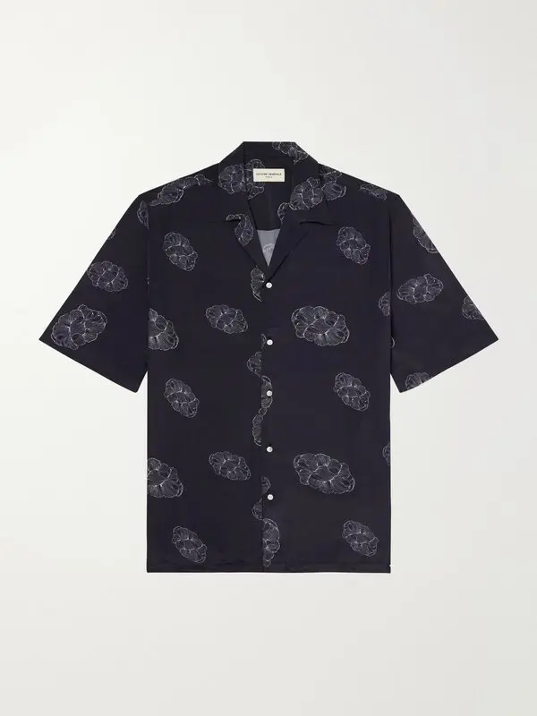 Officine Générale Eren Camp-collar Sateen Printed Shirt