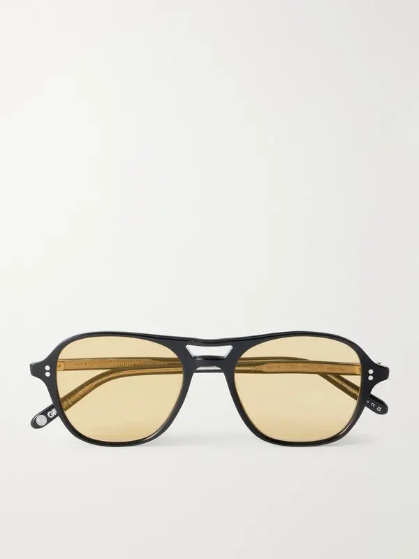Garrett Leight Doc Aviator-style Sunglasses - Black