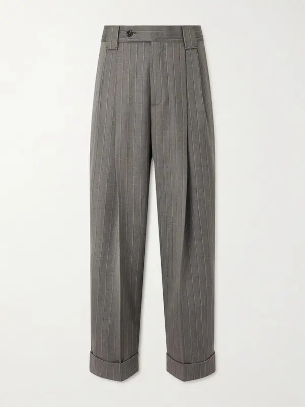 Versace Pinstriped Virgin Wool-twill Trousers