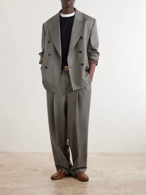 Versace Pinstriped Virgin Wool-twill Trousers