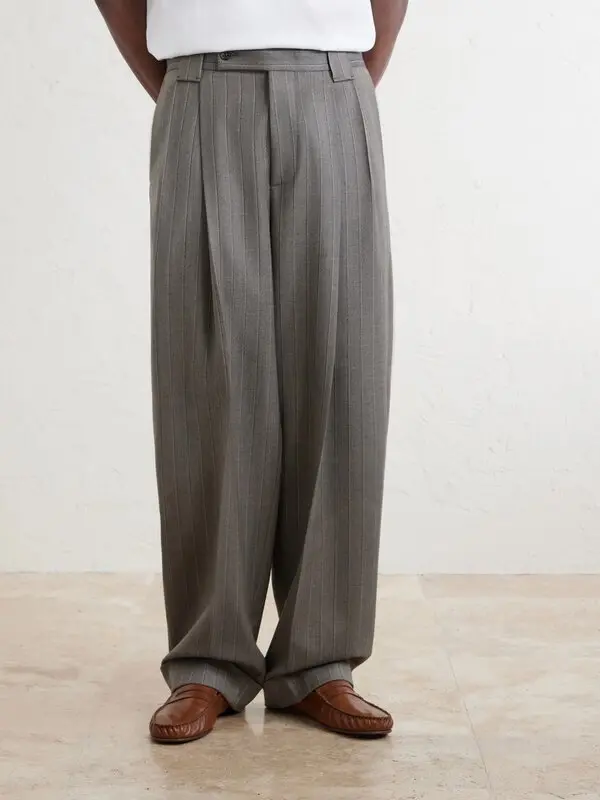 Versace Pinstriped Virgin Wool-twill Trousers