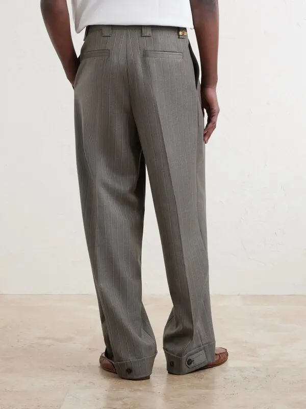 Versace Pinstriped Virgin Wool-twill Trousers