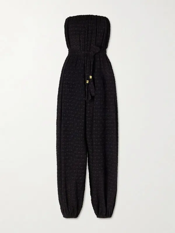 ERES Silk And Cotton-blend Jacquard Jumpsuit - Black