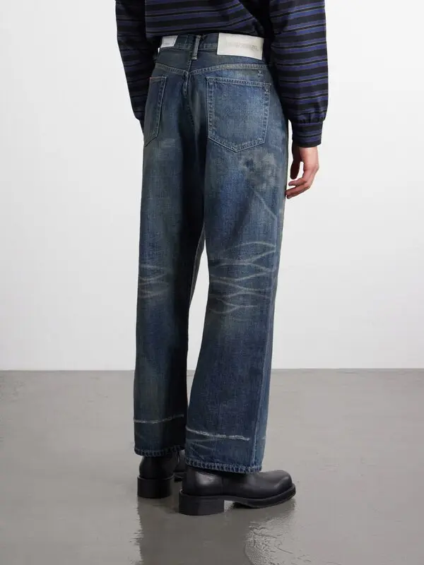 NEIGHBORHOOD Savage Wide-leg Distressed Jeans