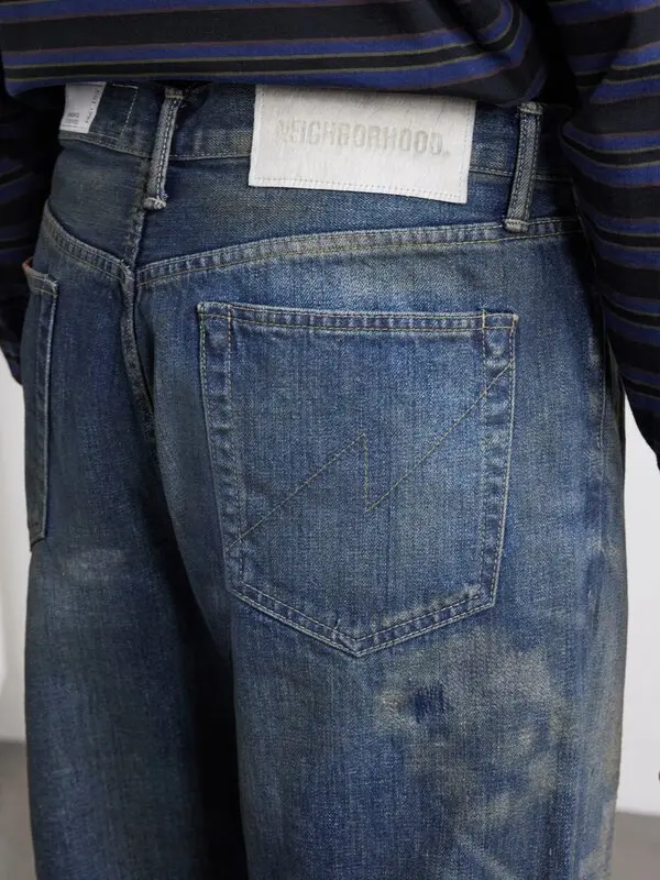 NEIGHBORHOOD Savage Wide-leg Distressed Jeans