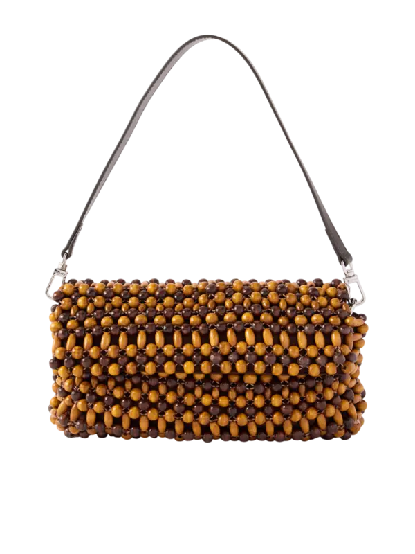 Staud Timmy Wooden-beaded Shoulder Bag - Brown
