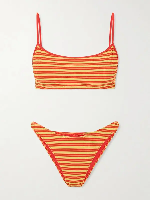 LIDO Striped Undici Ribbed Bikini - Orange