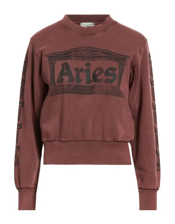 Aries Cotton French Terry Sweatshirt - Brown