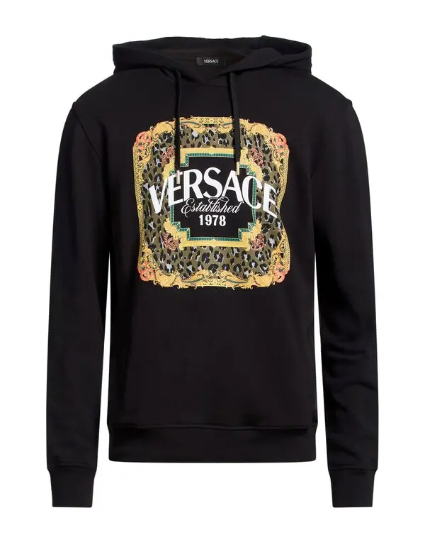 Versace Hooded Cotton Sweatshirt With Logo