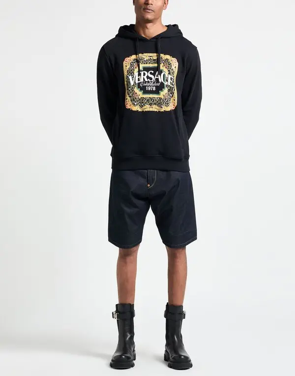 Versace Hooded Cotton Sweatshirt With Logo