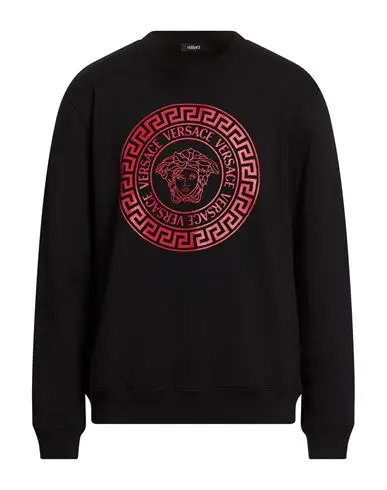 Versace Cotton Sweatshirt With Logo - Black