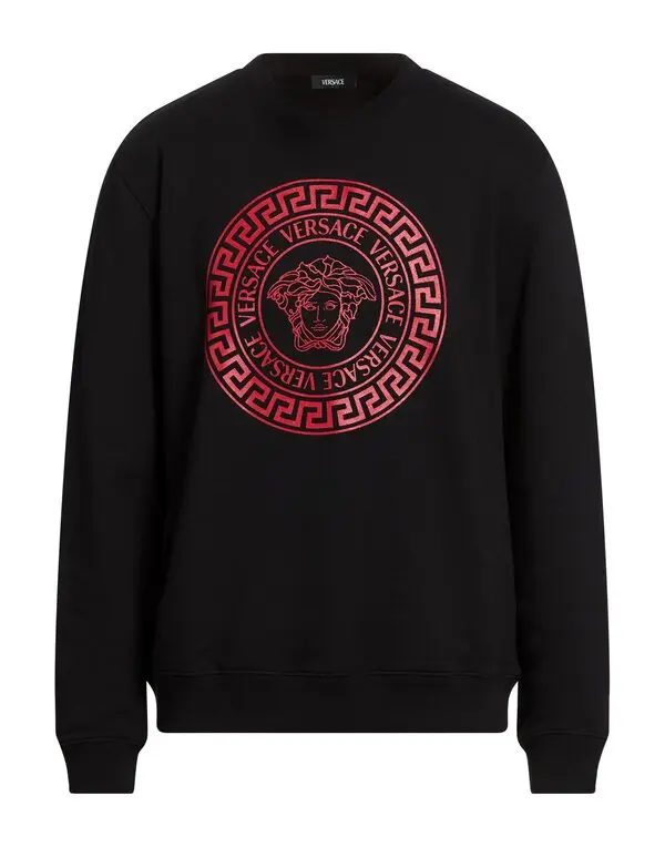 Versace Cotton Sweatshirt With Logo - Black
