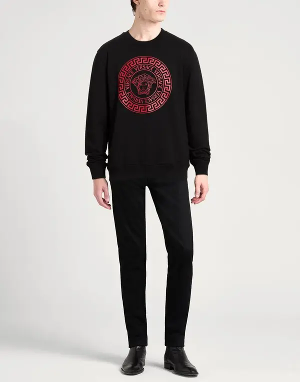Versace Cotton Sweatshirt With Logo - Black