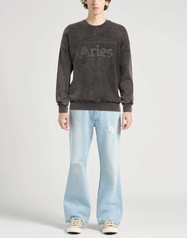 Aries Cotton Fleece Sweatshirt - Grey