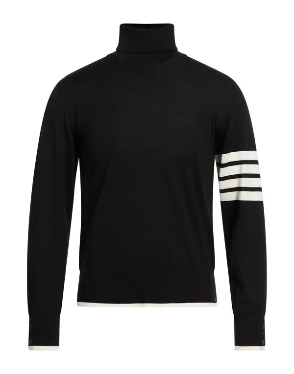 Thom Browne Turtleneck Virgin Wool Sweater - Black