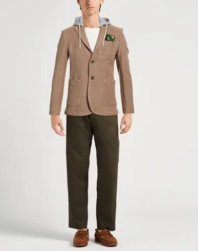 BERNA Cotton French Terry Blazer With Brooch Detail