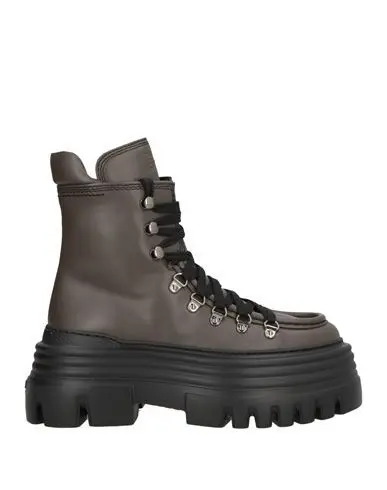 Bally Leather Lace-up Flatform Ankle Boots - Taupe