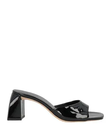 By Far Soft Leather Block Heel Slide Sandals